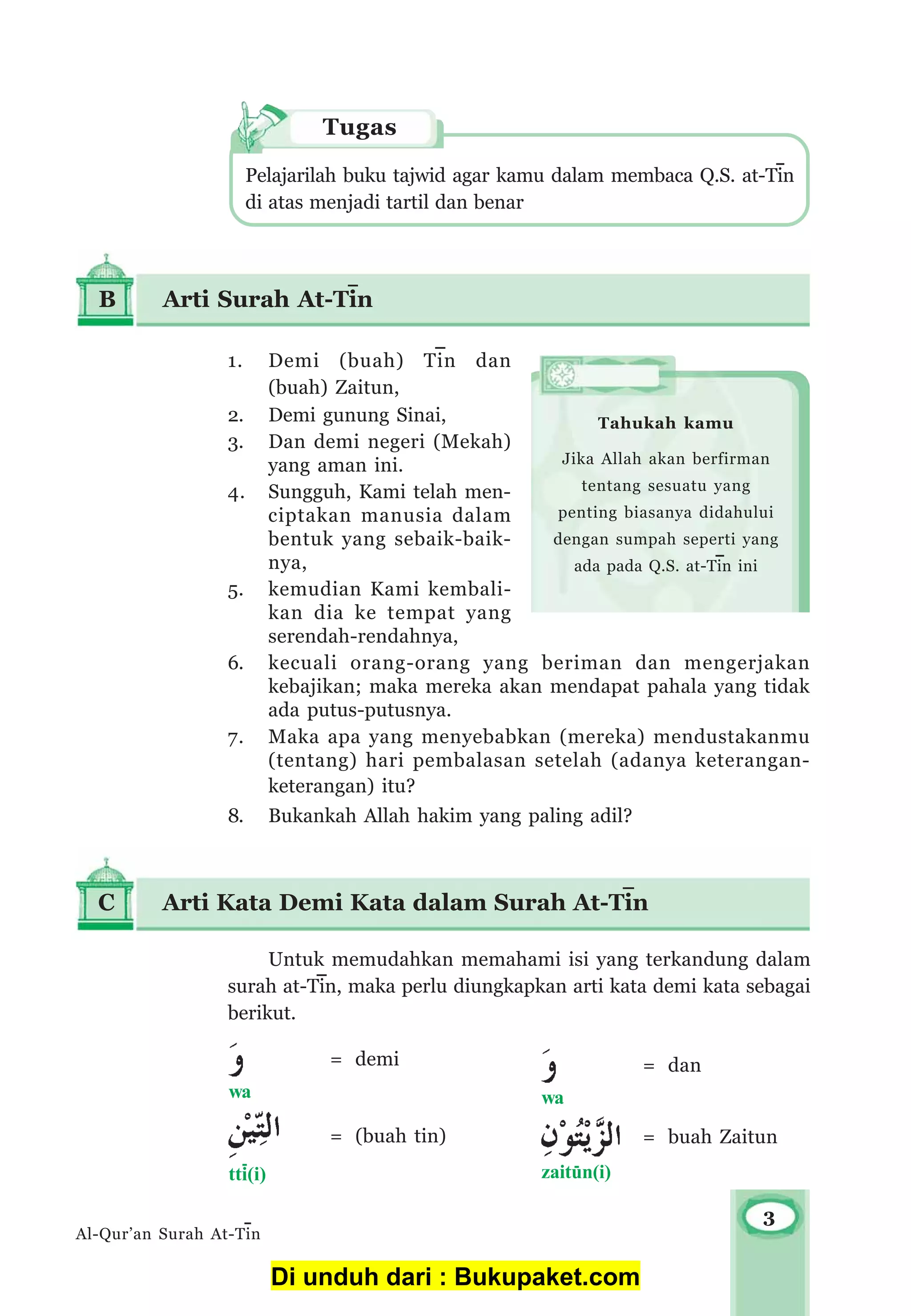 Bab 1 al qur'an surah at tin | PDF