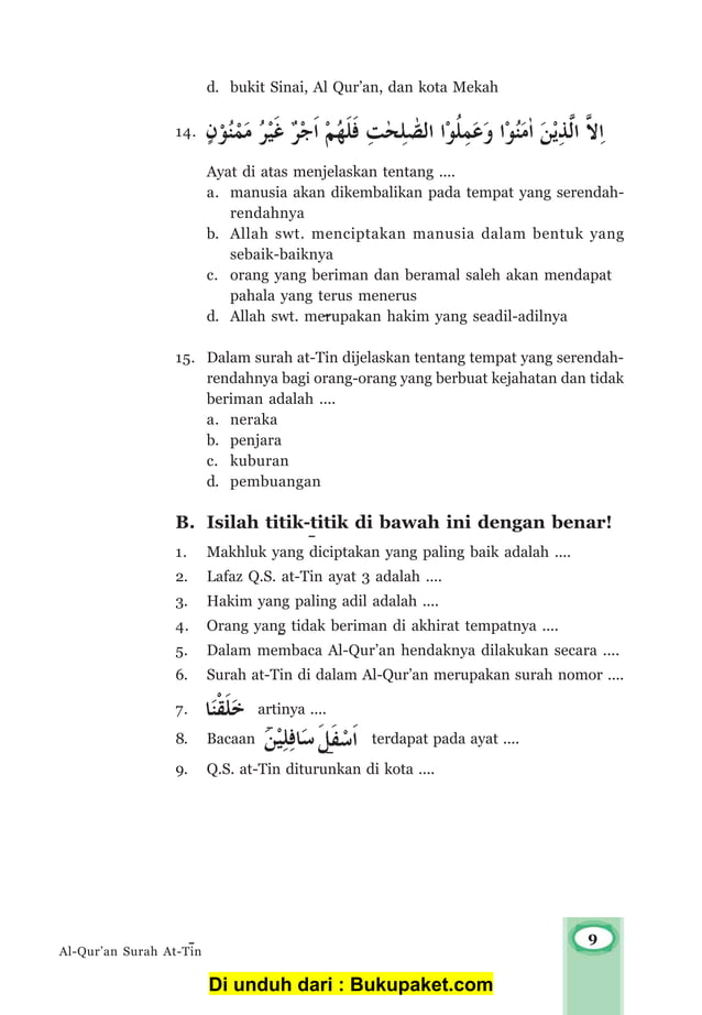 Bab 1 al qur'an surah at tin | PDF
