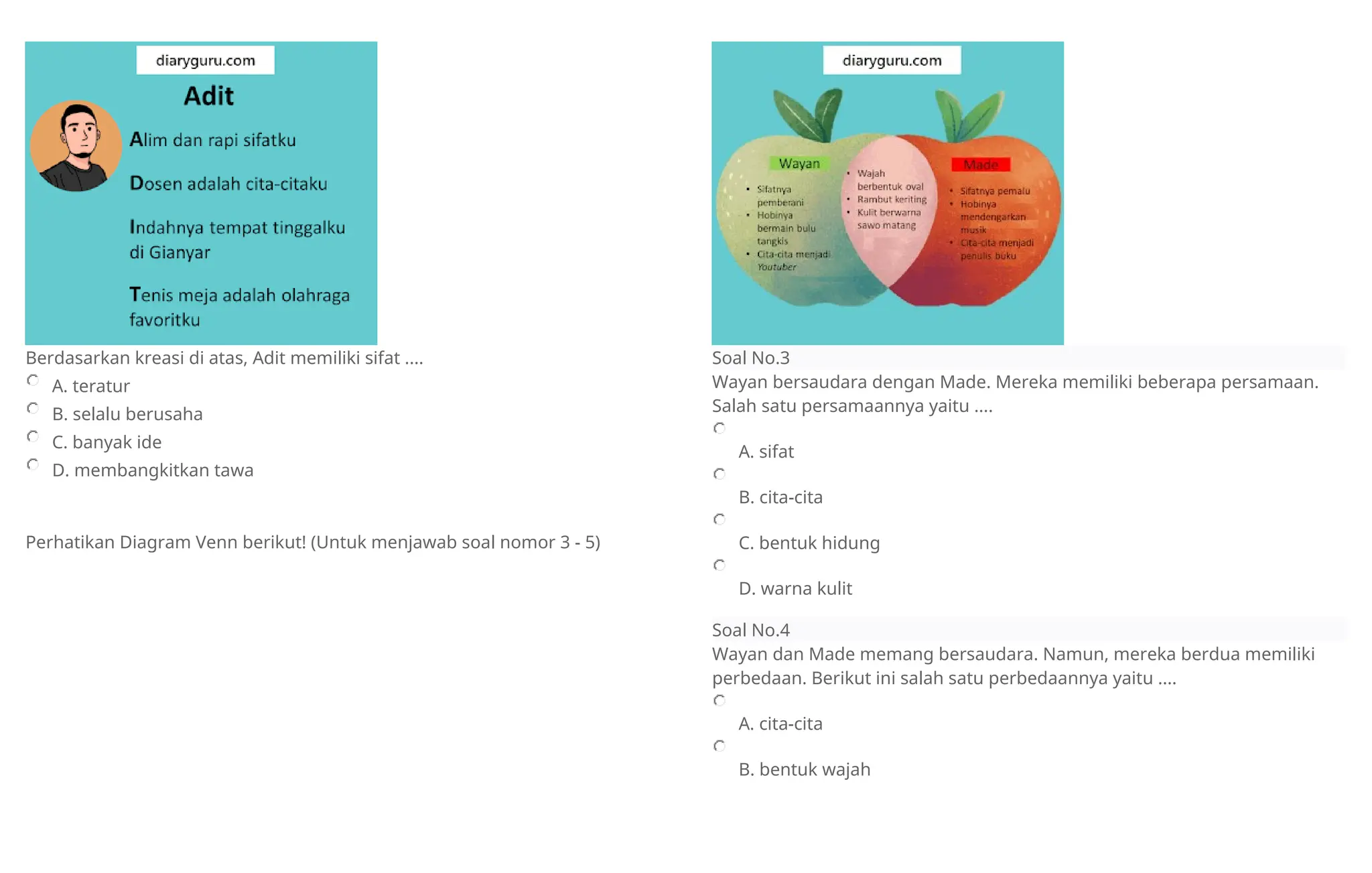 BAB 1 B. INDONESIA kelas 5.docx soal kelas 5 | DOCX