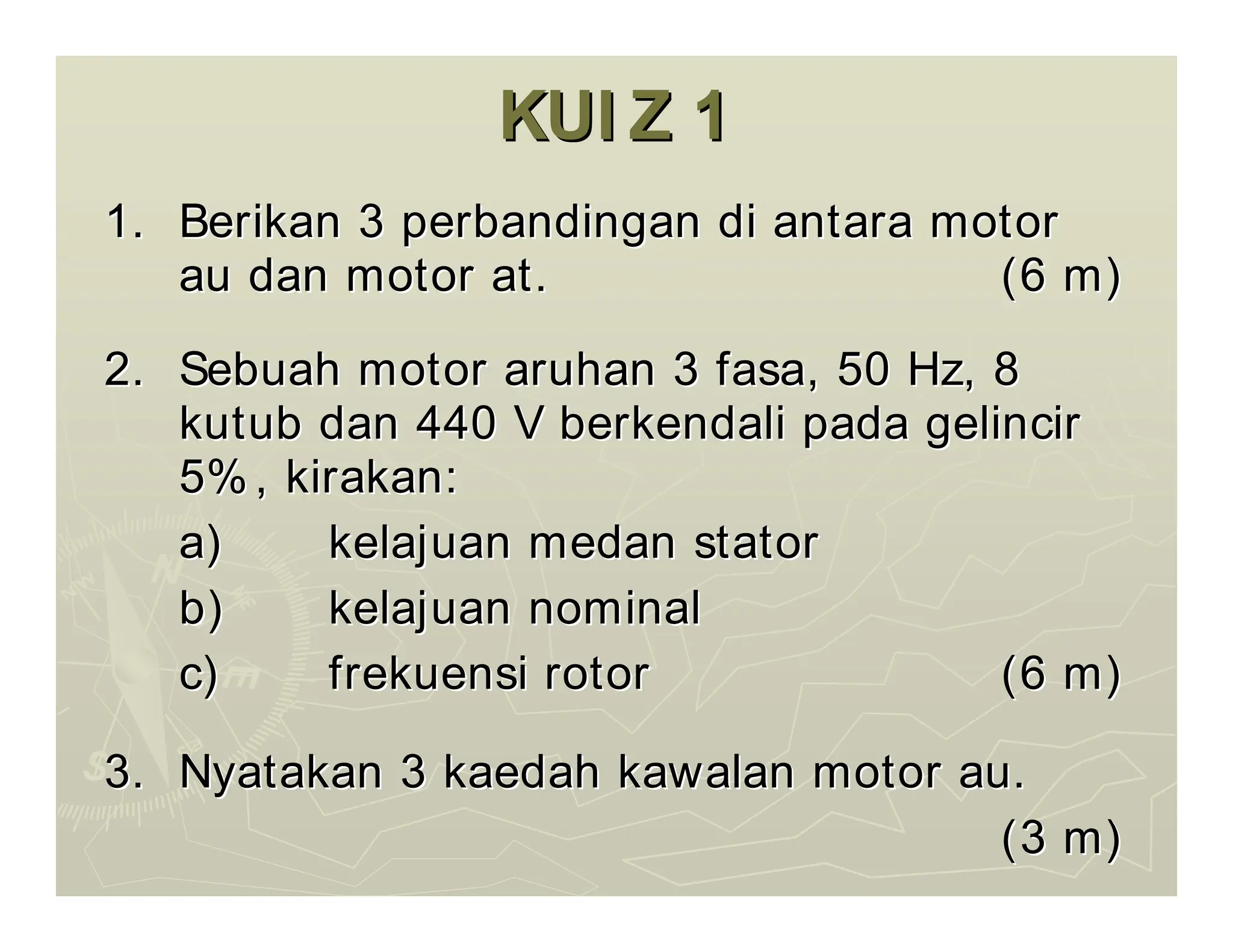 kiraan yang melibatkan motor arus ulang alik tiga fasa | PDF
