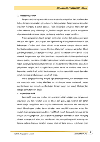 Bab 1 bahan pada pengecoran logam | PDF