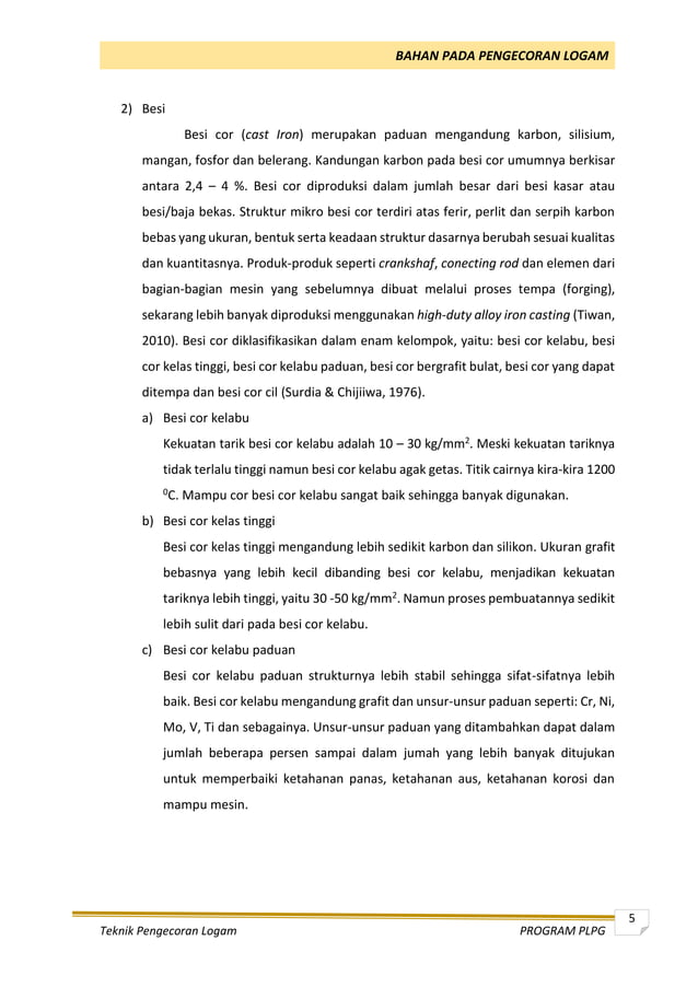 Bab 1 bahan pada pengecoran logam | PDF