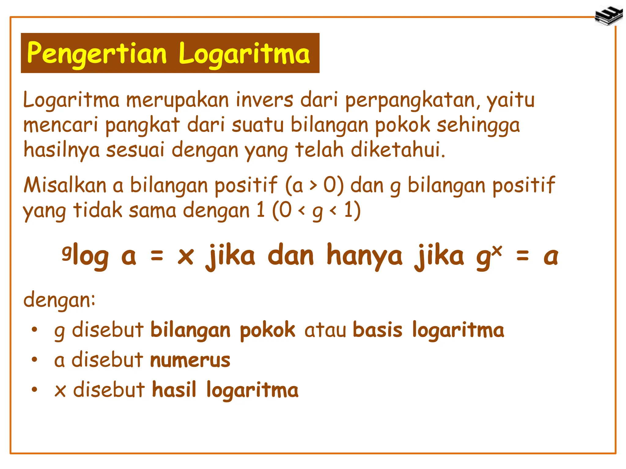 Bab 1 Bentuk Pangkat, Akar & Logaritma - Matematika SMA Kelas X [www ...