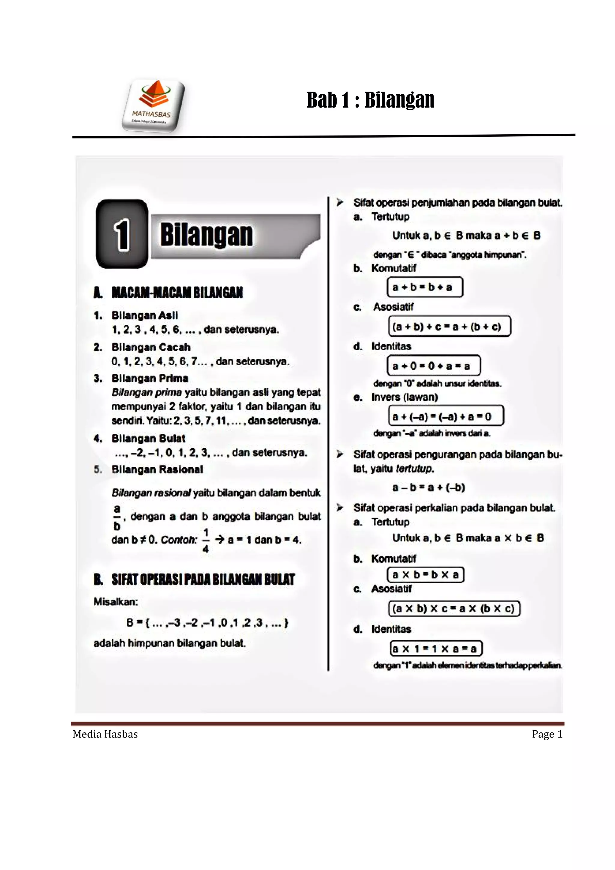 Bab 1 bilangan | PDF