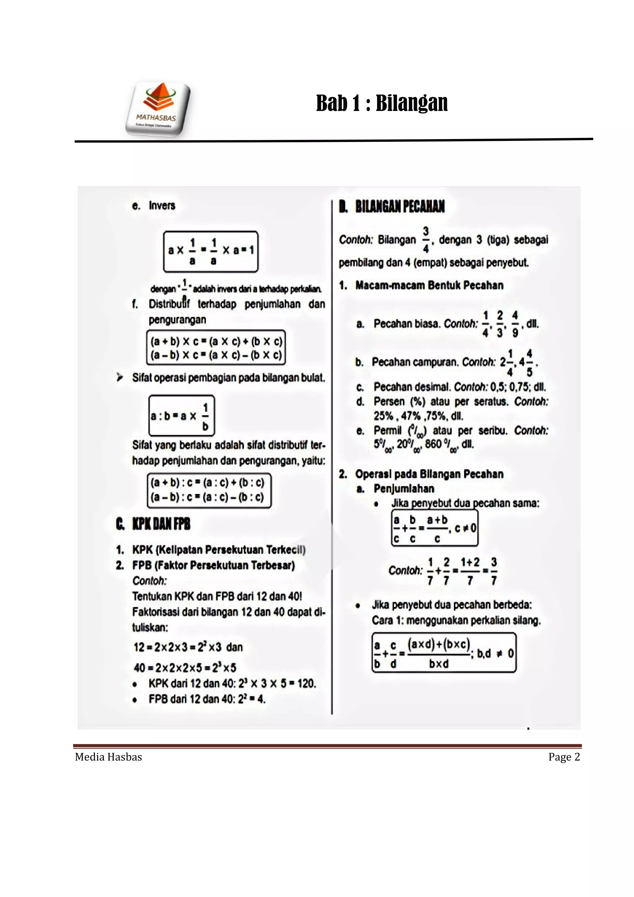 Bab 1 bilangan | PDF