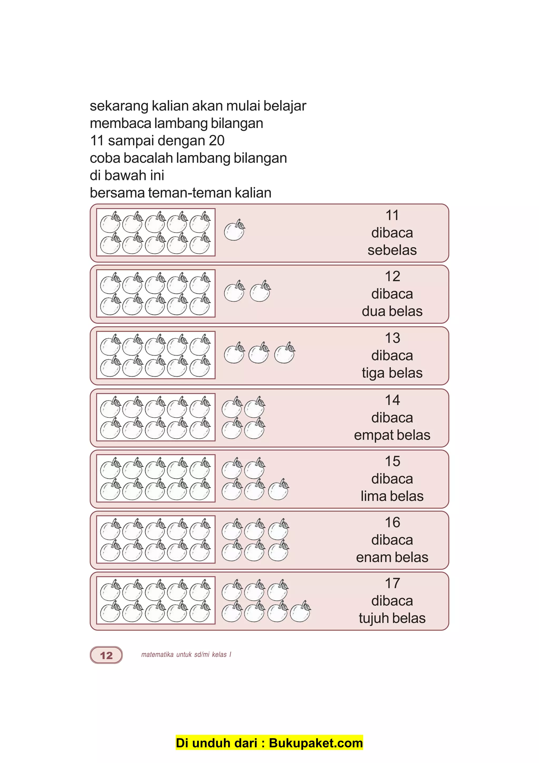 Bab 1 bilangan cacah dan lambangnya (Kelas 1 SD/MI) | PDF