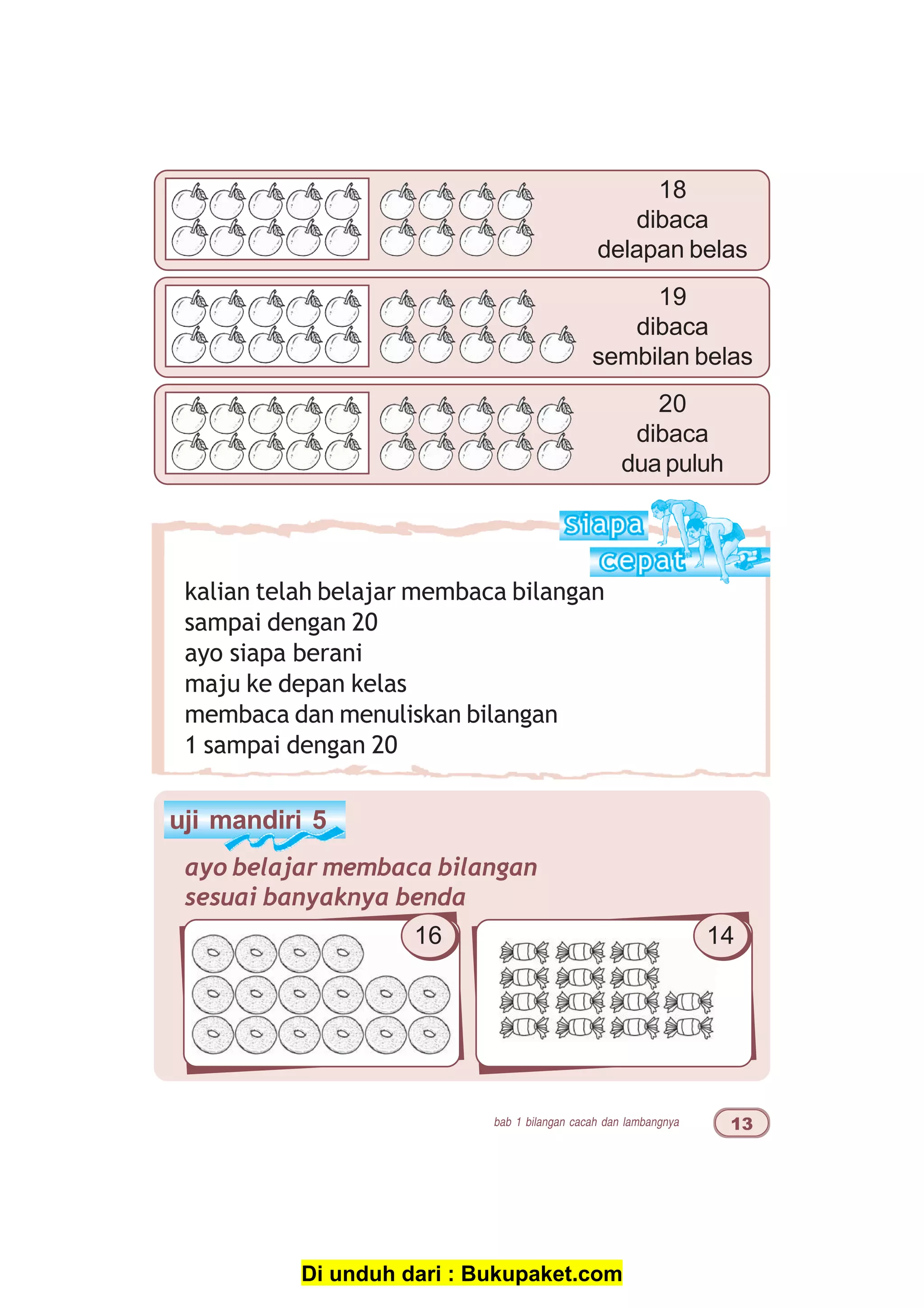 Bab 1 bilangan cacah dan lambangnya (Kelas 1 SD/MI) | PDF