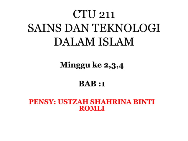 Bab 1 ctu 211 | PPTX