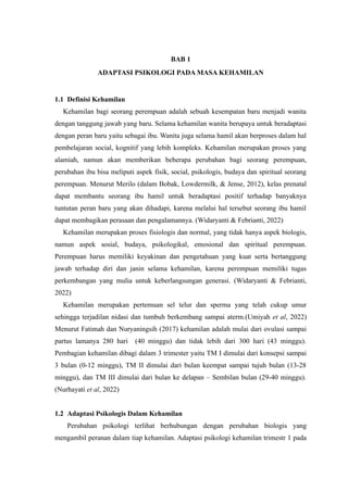 adaptasi perubahan psikologis pada kehamilan | PDF