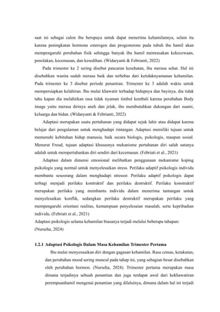adaptasi perubahan psikologis pada kehamilan | PDF