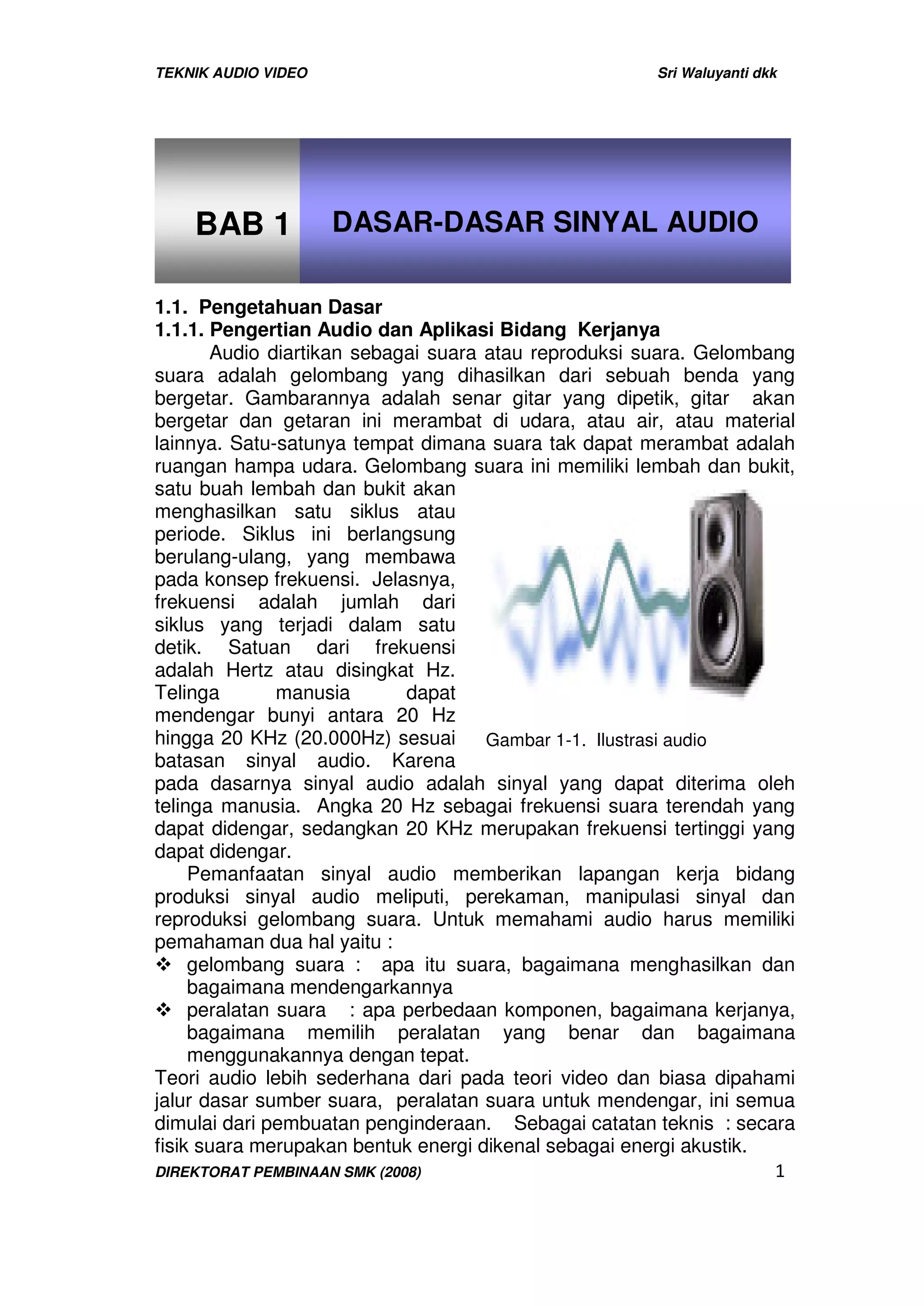 Dasar-dasar sinyal audio | PDF