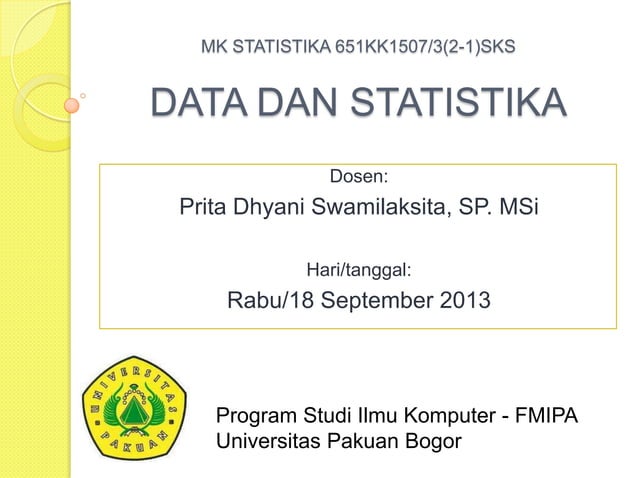Bab 1 data dan statistika | PPT