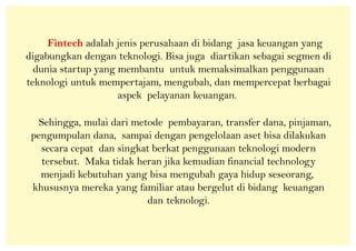 BAB 11 - FINTECH (financial techhnology) | PPTX