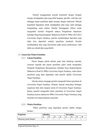 proposal pengalaman organisasi terhadap gaya kepemimpinan mahasiswa prodi S1 PPKn Unesa angkatan ...