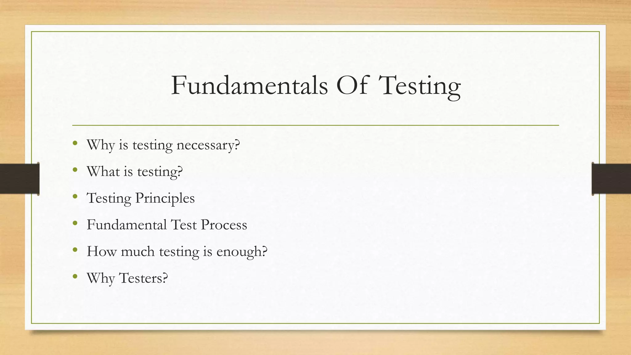 Bab 1 Fundamentals Of Testing | PPT