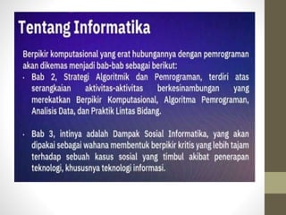 pengenalan informatika pemula pada mata pelajaran TIK | PPTX