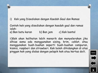 Bab1 kaedah membuat kek dan biskut | PPTX