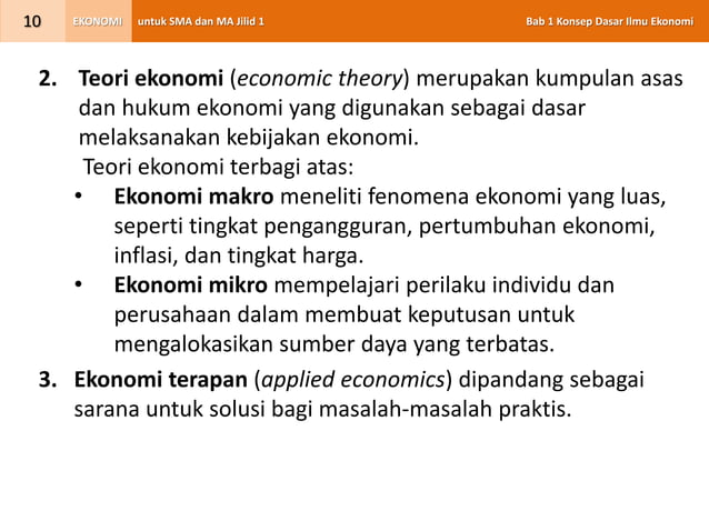 Bab 1 Konsep Dasar Ilmu Ekonomi | PPTX