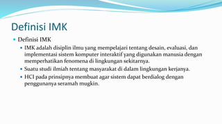 Interaksi Manusia dan Komputer - Bab 1 Konsep Dasar | PPTX