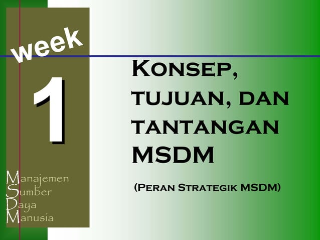 Bab 1 konsep, tujuan, & tantangan msdm | PDF