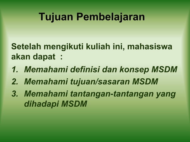 Bab 1 konsep, tujuan, & tantangan msdm | PDF