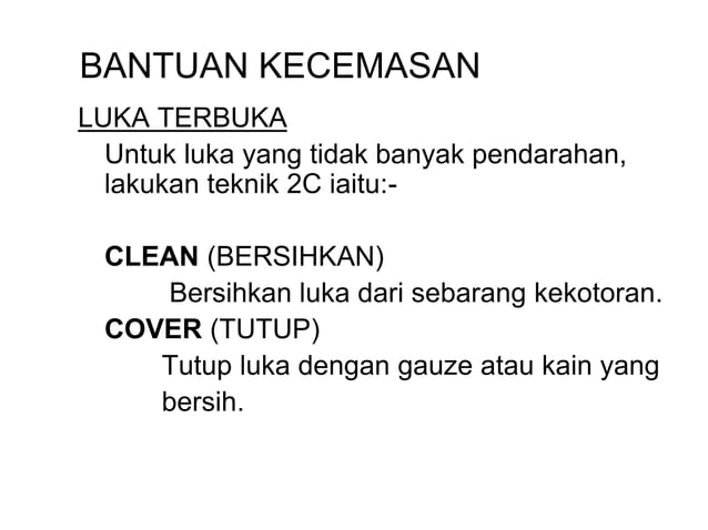 BAB 1 LUKA DAN PENDARAHAN DALAM PERTOLONGAN CEMAS | PPT
