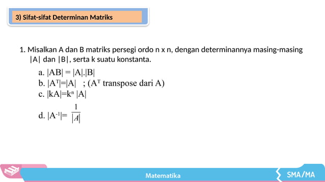 Materi Matriks Kelas 11 kurikulum merdeka | PPTX
