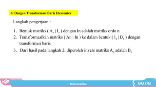 Materi Matriks Kelas 11 kurikulum merdeka | PPTX