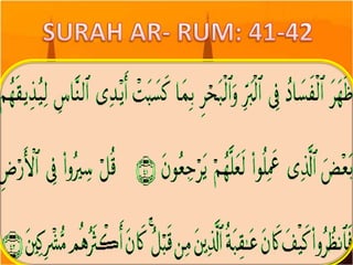 Bab 1 menjaga kelestarian lingkungan hidup surah ar rum 41-42, surah al ...