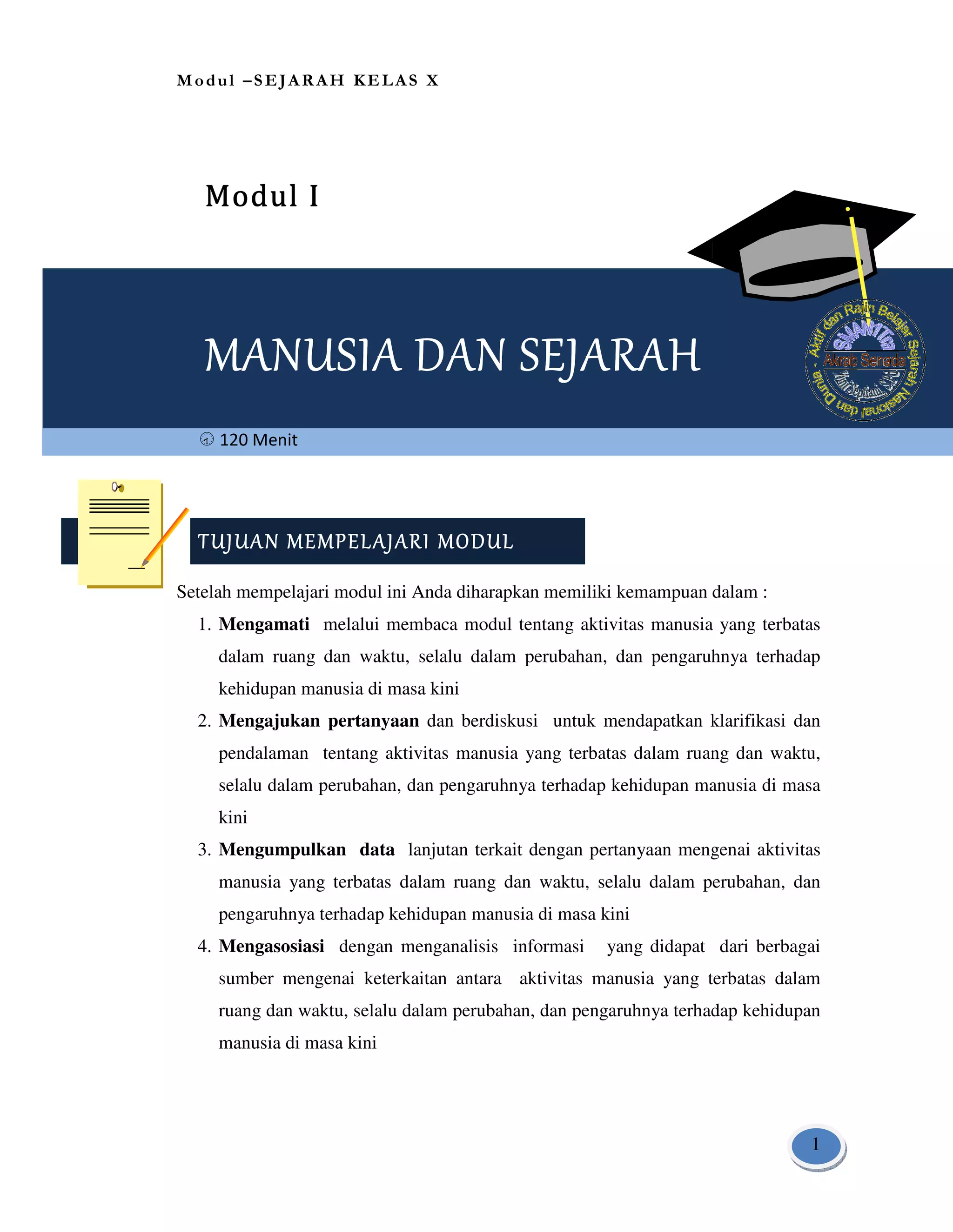 Bab 1, 2 dan 3 modul sejarah peminatan | PDF