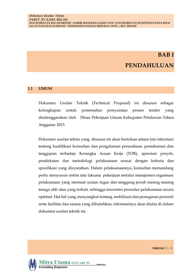 Bab 1 paket 15 perencanaan jembatan | DOC