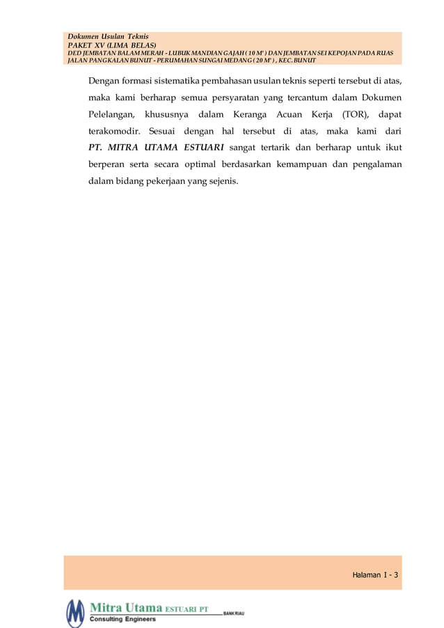 Bab 1 paket 15 perencanaan jembatan | DOC