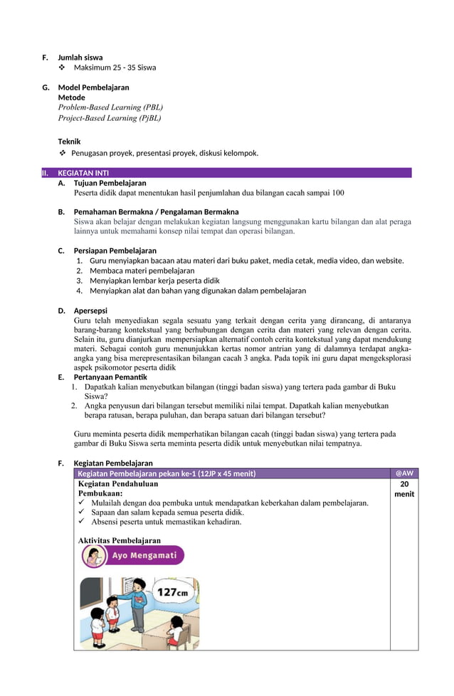 modul ajar matematika kelas 3 semester 1 | DOCX