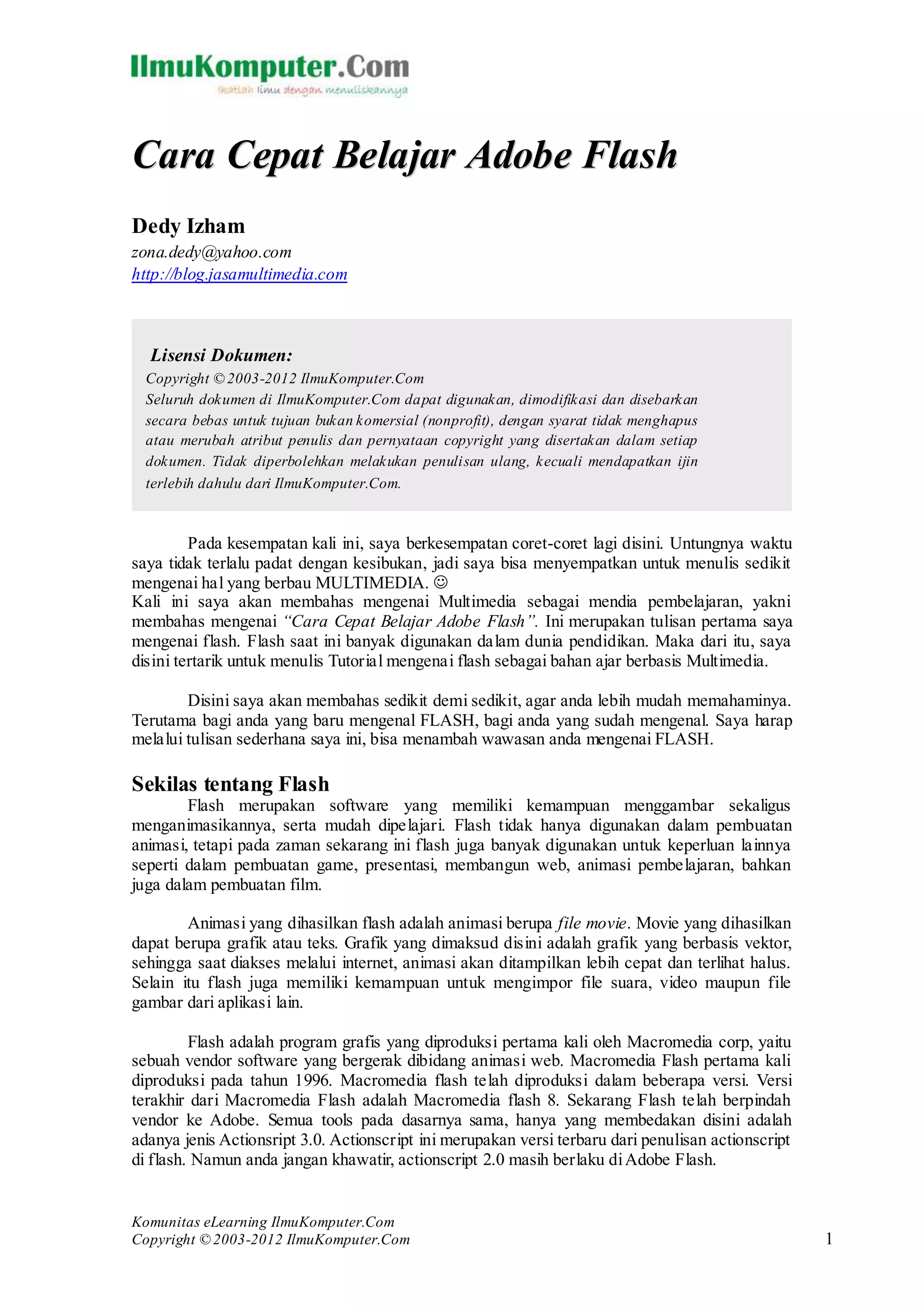 Bab 1 pengenalan-adobe-flash | PDF