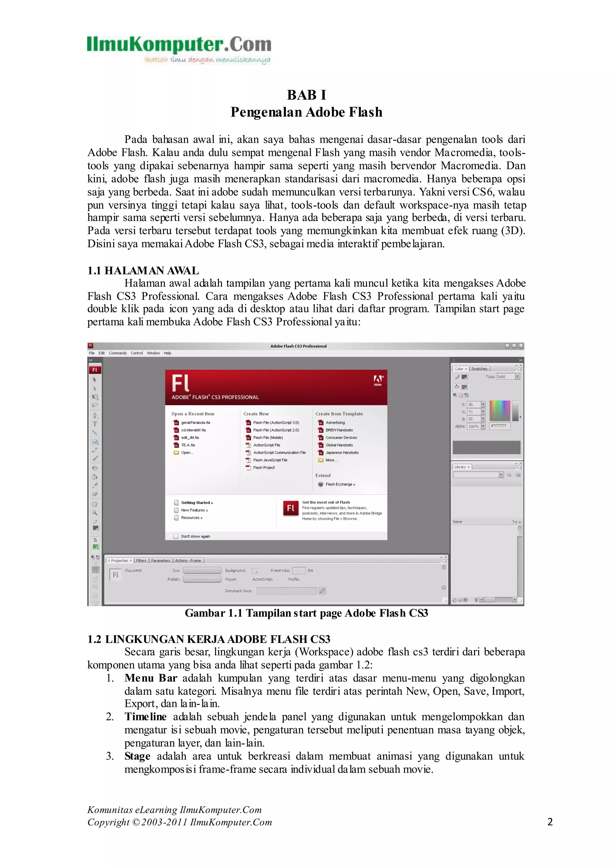 Bab 1 pengenalan-adobe-flash | PDF