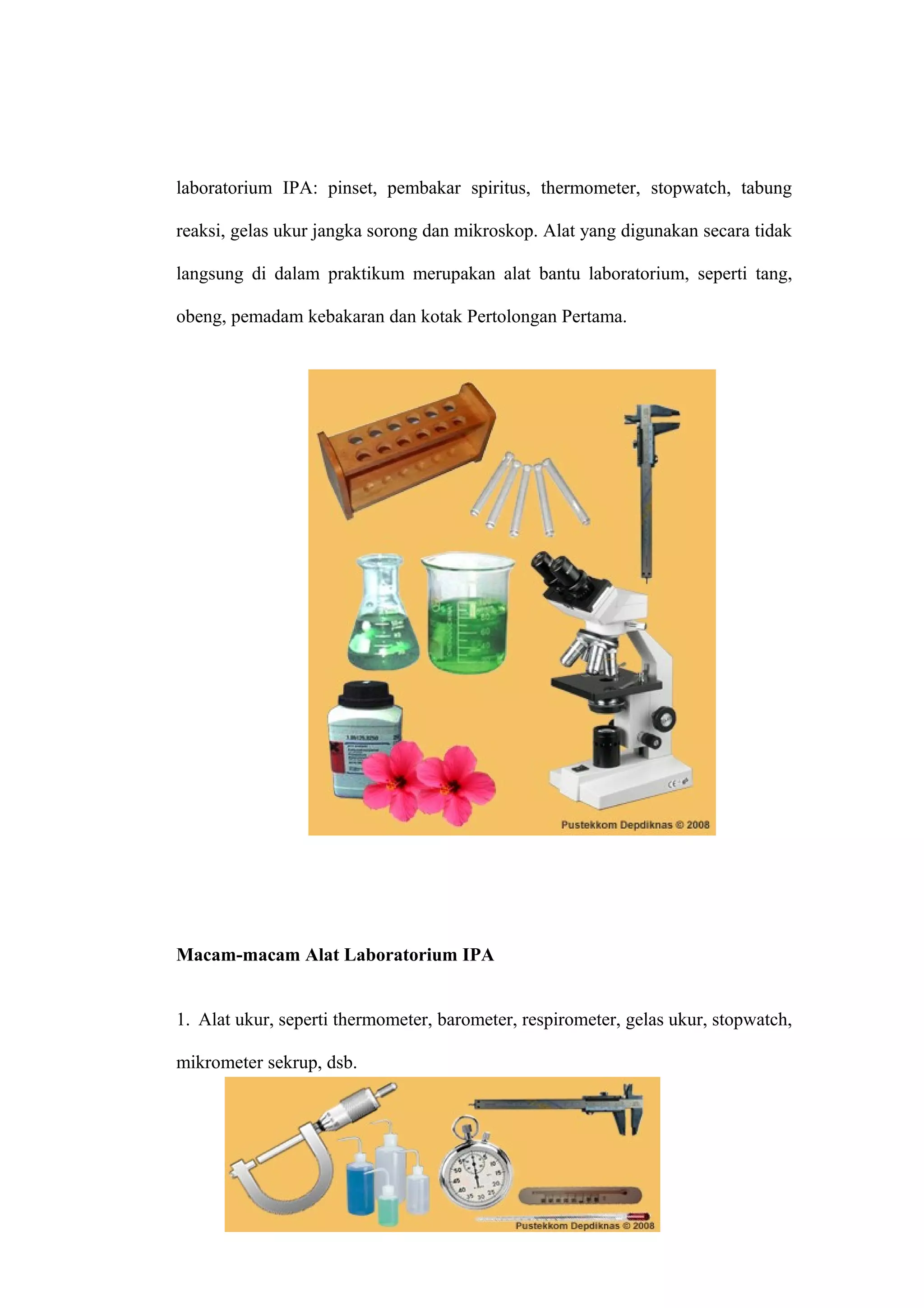 Bab 1 pengenalan alat di laboratorium | DOC