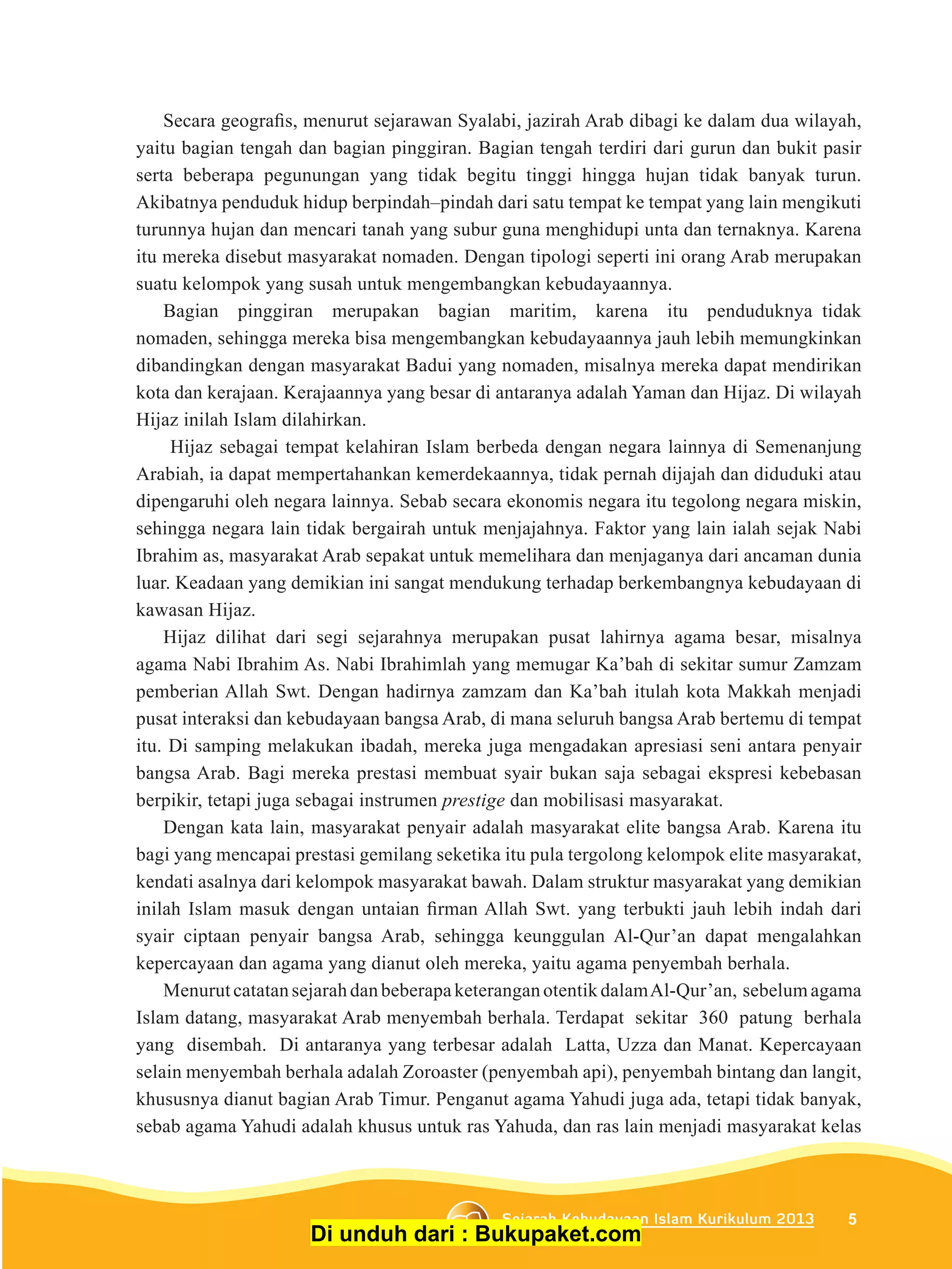 Bab 1 peradaban bangsa arab sebelum kedatangan islam | PDF