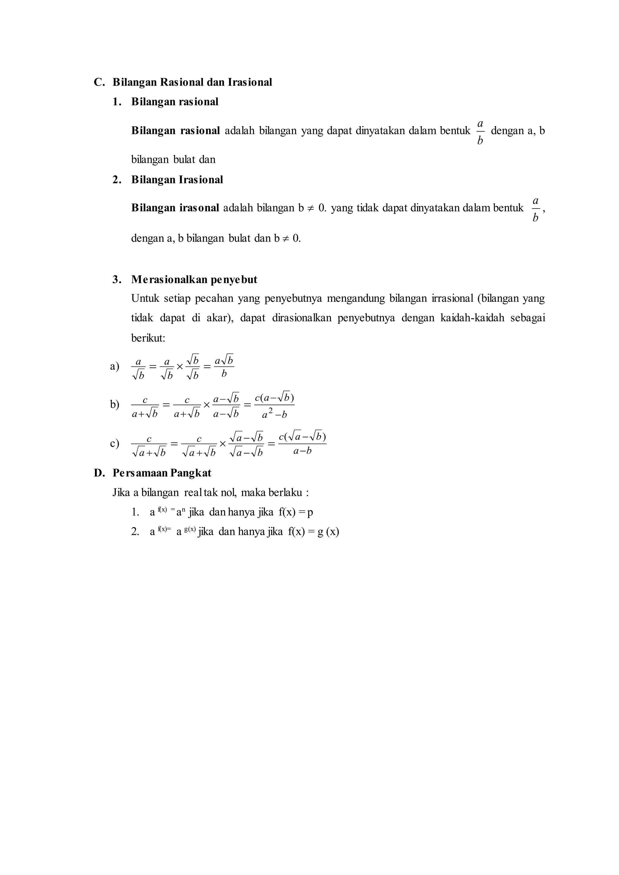Bab 1 perpangkatan dan bentuk akar | DOCX