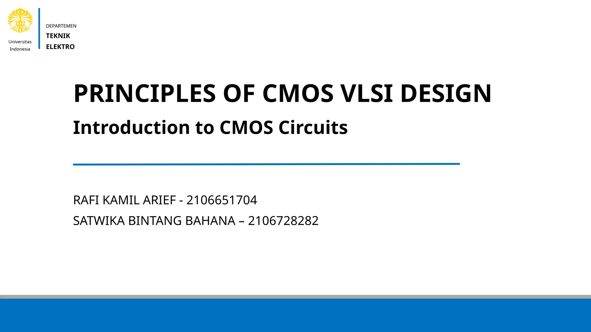 Principles of CMOS VLSI Design - Introduction to CMOS Circuits | PPT