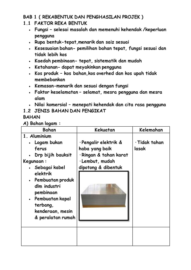 Bab 1 reka bentuk dan penghasilan projek | PDF