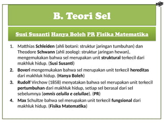 Bab 1 Sel_penemuan, macam, teori, komponen | PPTX