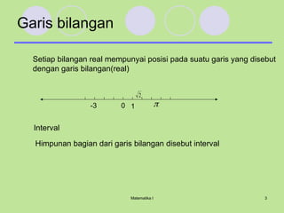 Bab 1 SistBilReal_matematika dasar _ materi | PPT
