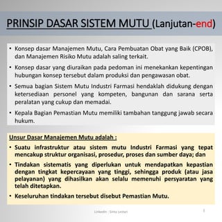BAB 1 Sistem Mutu Industri Farmasi dalam Peraturan BPOM No 34 Tahun ...