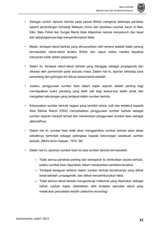 Sejarah Lisan Tajuk 1 | PDF