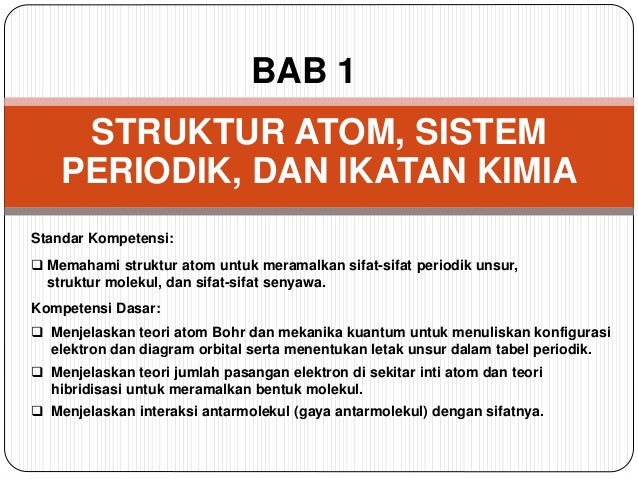 Struktur atom dan sistem periodik unsur ppt Struktur atom dan sistem periodik unsur ppt