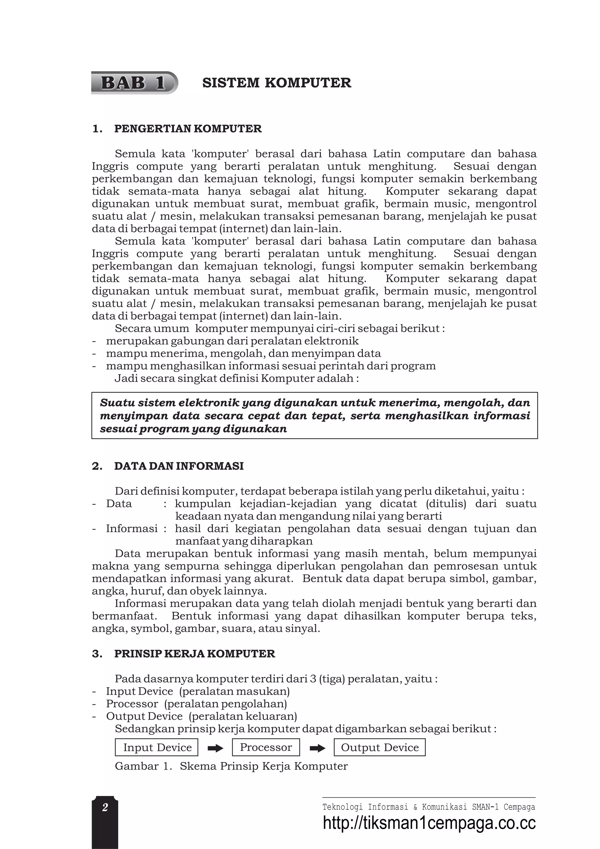 Bab 1 tik kelasx ada materi | PDF