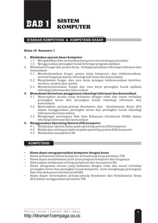 Bab 1 tik kelasx ada materi | PDF