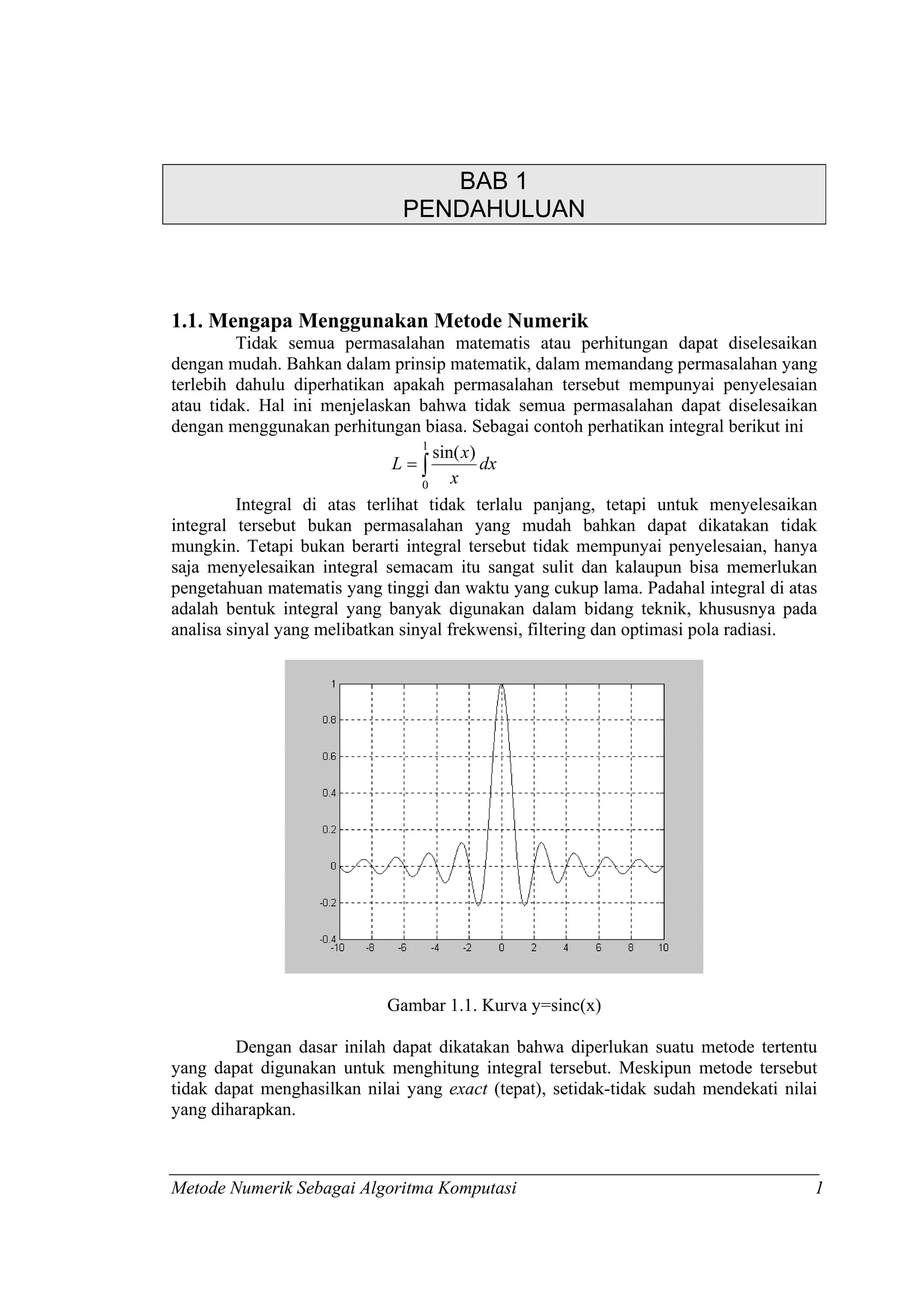 Bab1 mata kuliah metode numerik | PDF