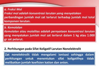SIFAT KOLIGATIF LARUTAN | PPT