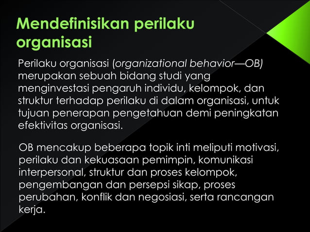 Konsep Dasar Perilaku Organisasi | PDF